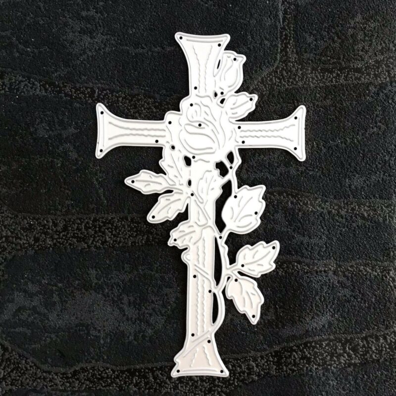 Rose Cross Shape Metal Die Cuts - Sumflying Craft