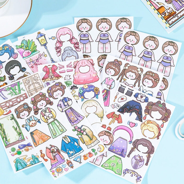 Cartoon Girl Dress-Up Sticker - Sumflying Craft