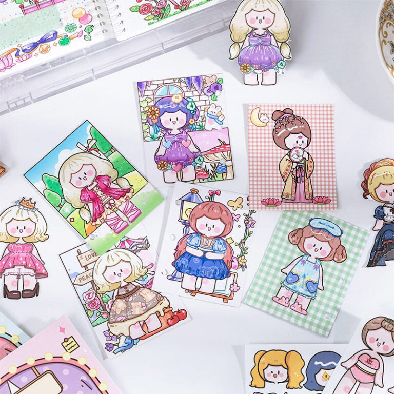 Cartoon Girl Dress-Up Sticker - Sumflying Craft