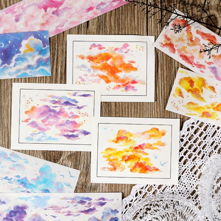 Colorful Cloud Long Strip Washi Tape Sti | Sumflying Craft
